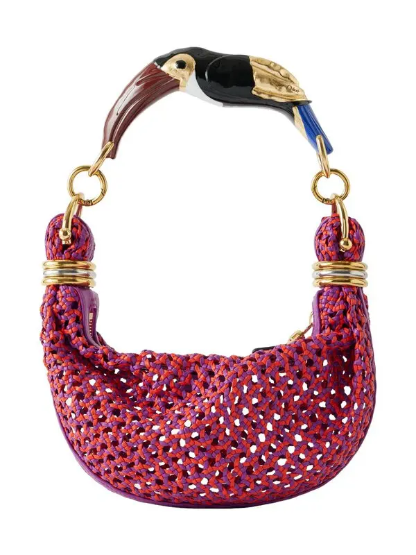 Chloé Toucan Handle Woven Shoulder Bag - Pink