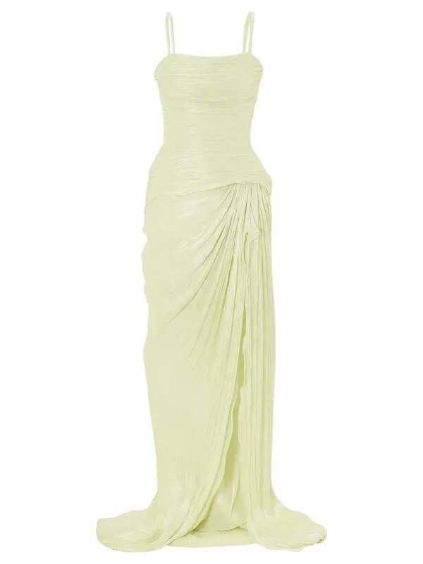 MARMAR HALIM Draped Georgette Gown - Yellow