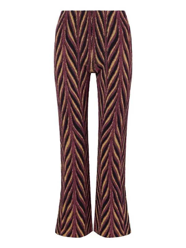 Proenza Schouler Amelia Jacquard-knit Flared Pants - Purple