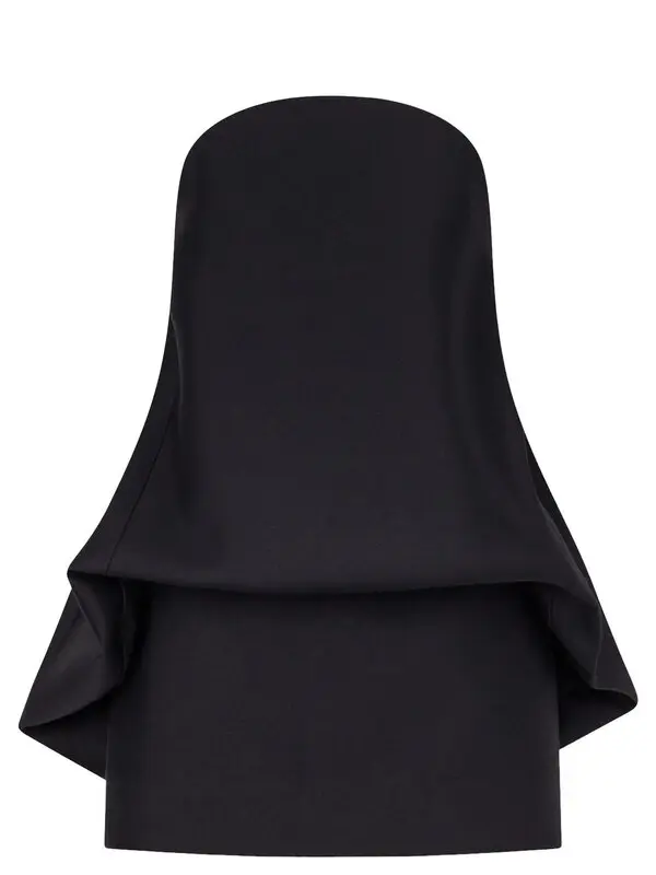 Balenciaga Wool-blend Mini Balloon Dress - Black