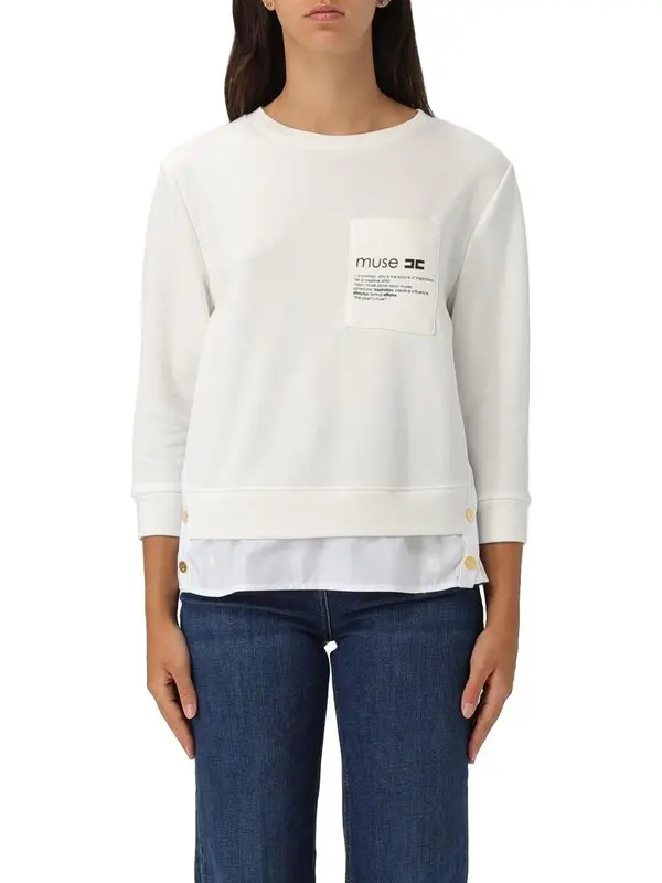 Elisabetta Franchi Printed Sweatshirt - Ivory