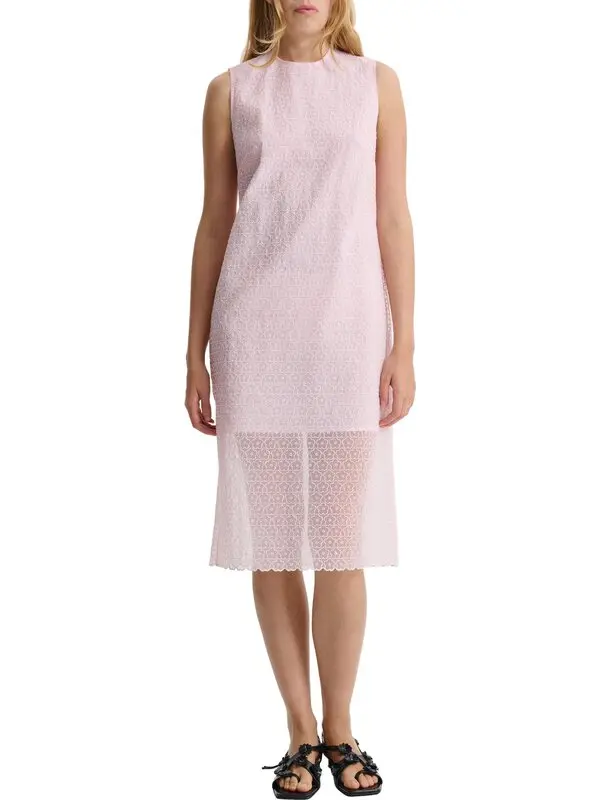 Cecilie Bahnsen Devin Embroidered Floral Midi Dress - Pink