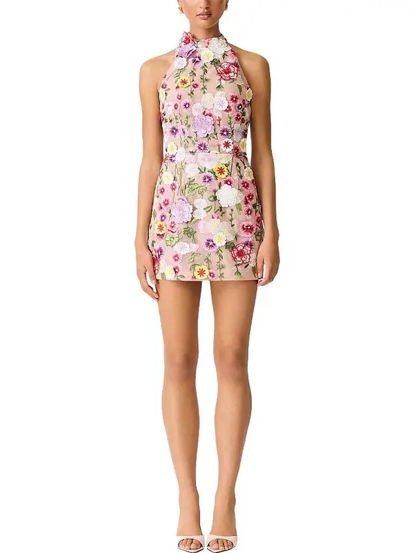 ELLIATT Neve Floral Mini Dress - Nude Multi Floral