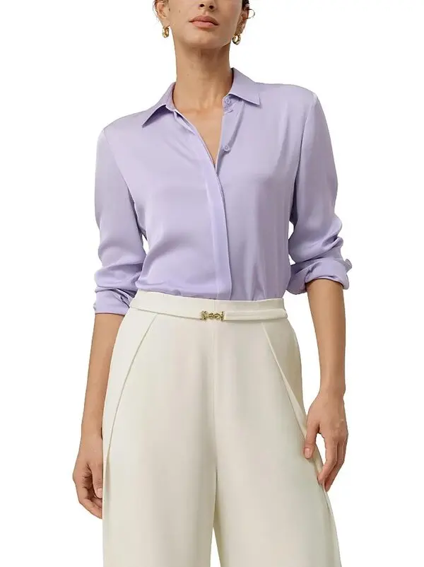 Lilysilk Stretch Double Georgette Shirt - Orchid Petal