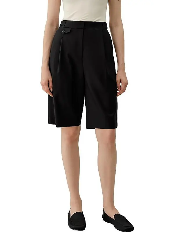 Lilysilk Wool Silk Bermuda Shorts - Black