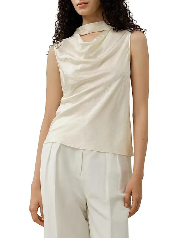 Lilysilk Jacquard Silk Tank - Lily White