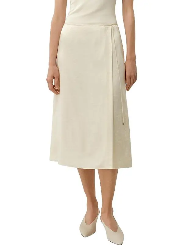 Lilysilk Ying Jacquard Silk Skirt - Lily White