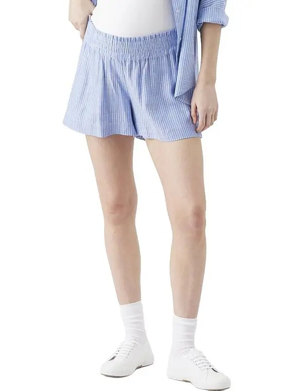 RIPE MATERNITY Stripe Short - Blue/white