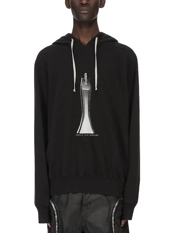 Rick Owens Oversized Hoodie - Black/milk