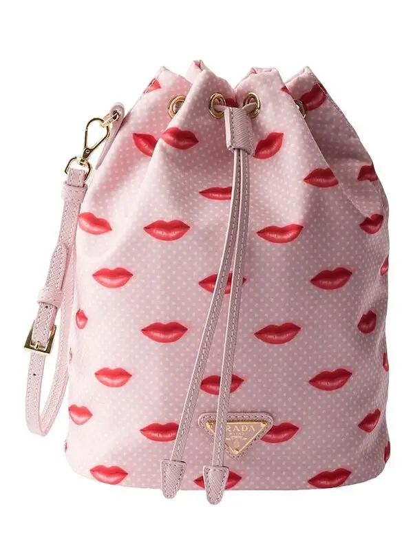 Prada Printed Re-nylon Pouch - Pink