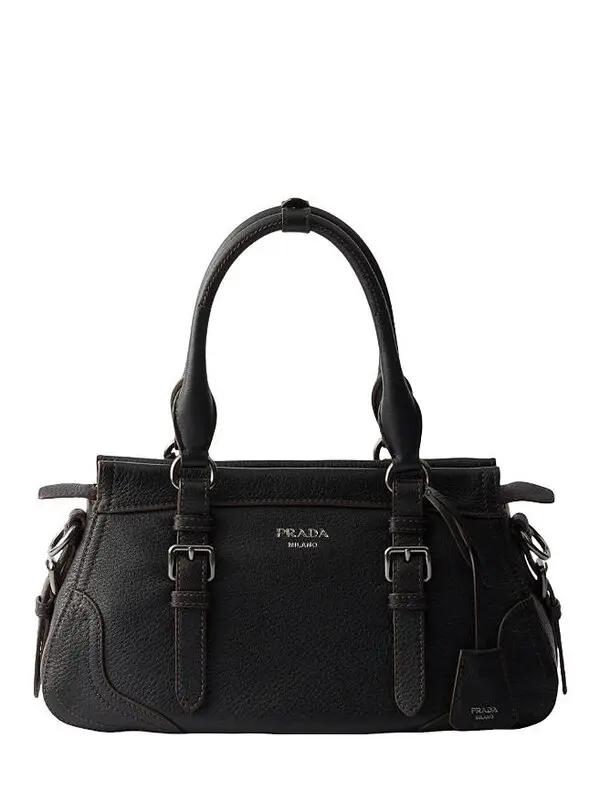 Prada Leather Tote Bag - Black