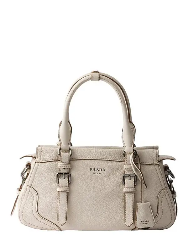 Prada Leather Tote Bag - Neutral