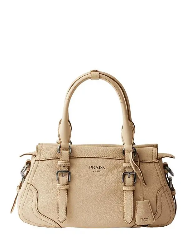 Prada Leather Tote Bag - Nude
