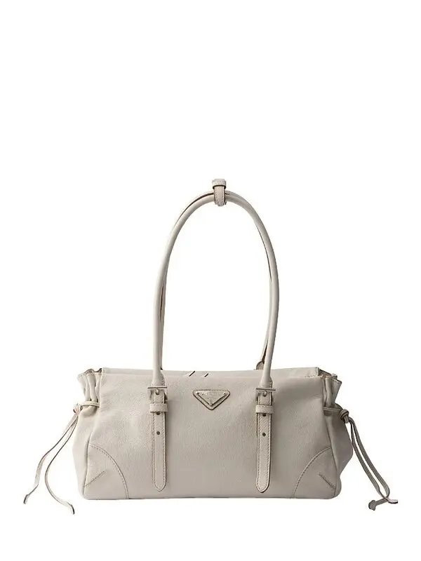 Prada Bonnie Medium Antiqued Leather Tote Bag - Neutral