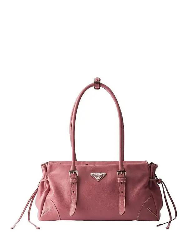 Prada Medium Antiqued Leather Tote Bag - Pink