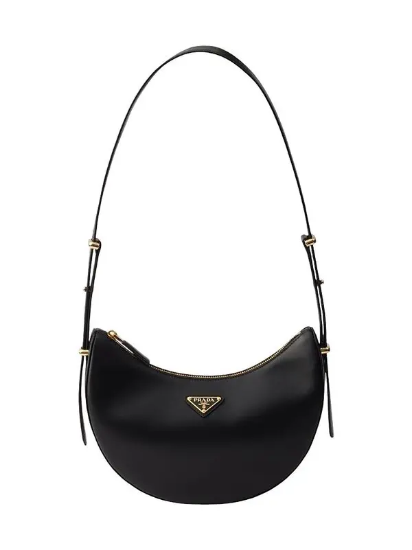 Prada Arque Small Leather Shoulder Bag - Black