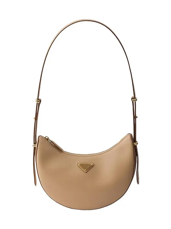 Prada Arque Small Leather Shoulder Bag - Neutral