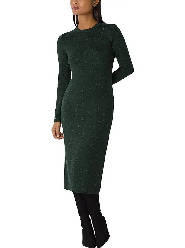 Whistles Annie Sparkle Knit Dress - Dark Green