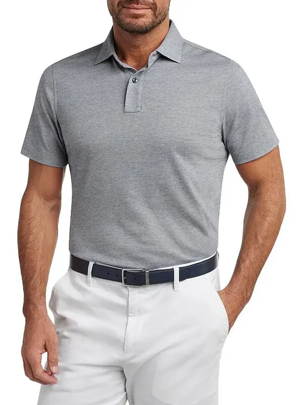 David Donahue Connery Cotton Polo Shirt - Navy