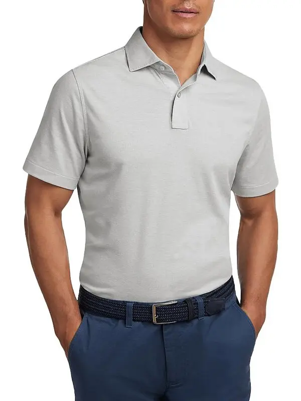 David Donahue Connery Cotton Polo Shirt - Pearl