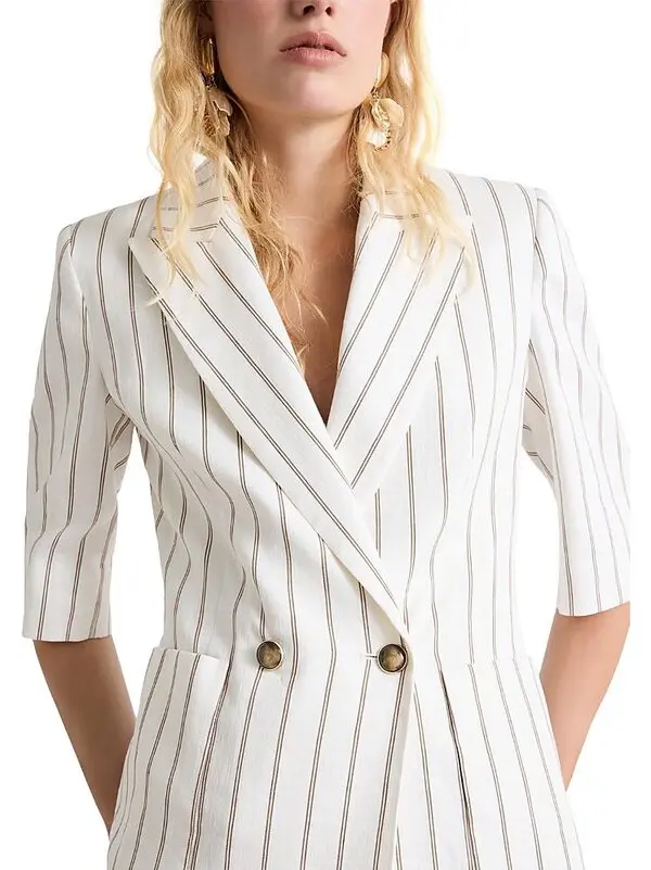 Marella Gondola Striped Blazer - White
