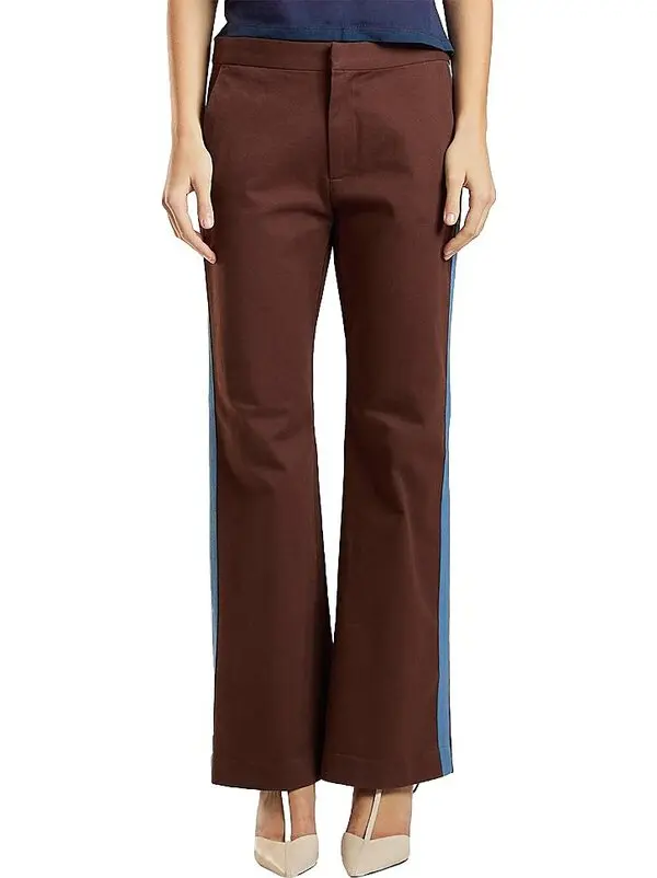 Cynthia Rowley Cotton Cropped Flare Pants - Brown