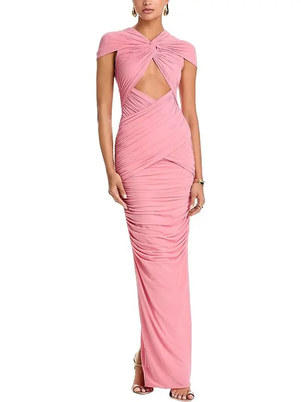 Ronny Kobo Nasha Front Cutout Dress - Blush