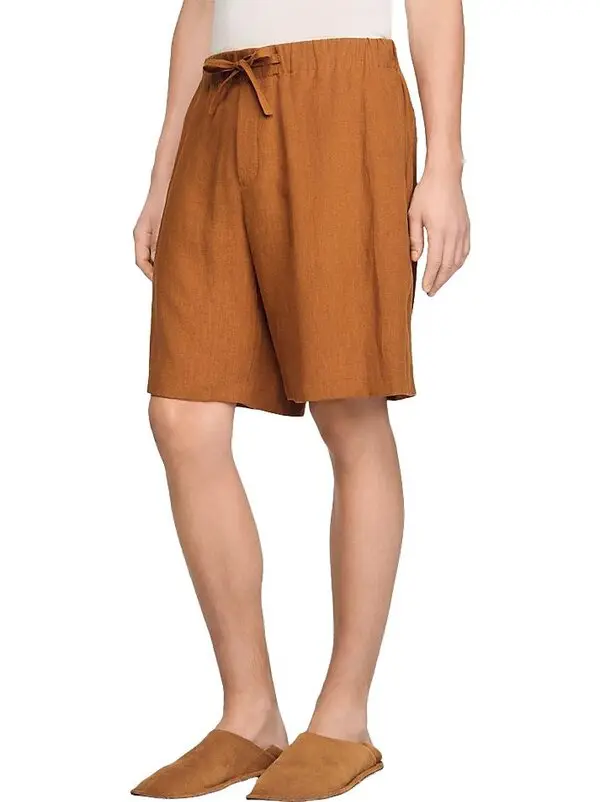 Sandro Classic Fit Linen Shorts - Whisky