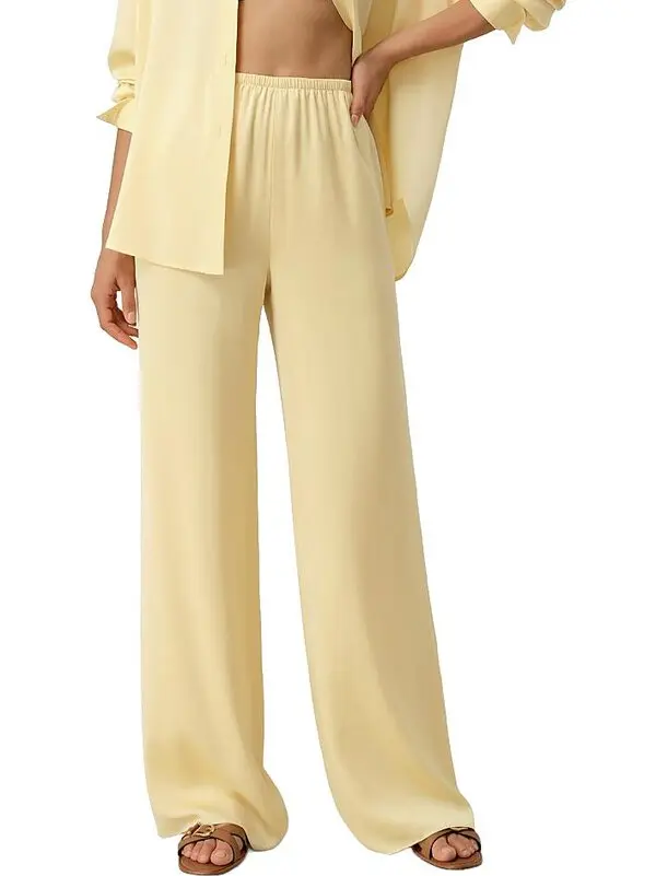 Lilysilk Stretch Silk Georgette Straight-leg Pant - Butter