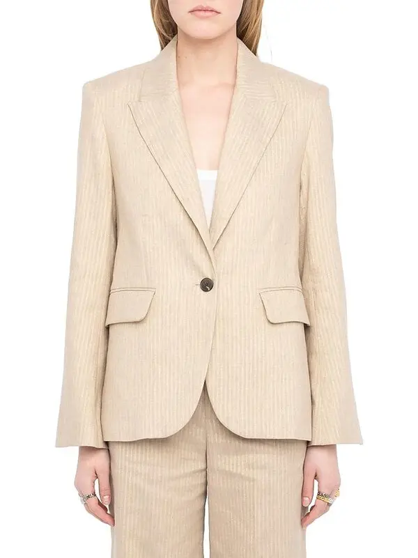 Zadig&Voltaire Vavy Tailleur Pinstripe Blazer - Cookie