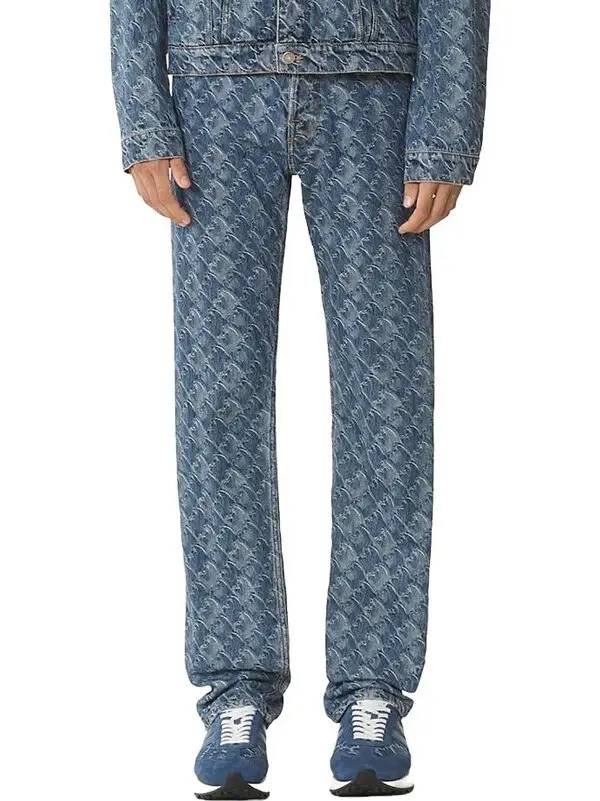 LANVIN Lunar Year Jacquard Denim Pants - Medium Blue