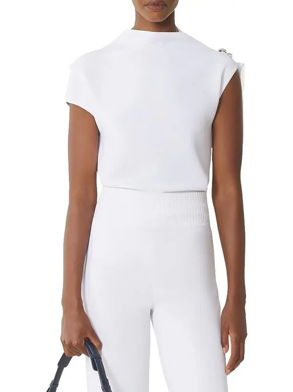 LANVIN Viscose Knit Top - White.