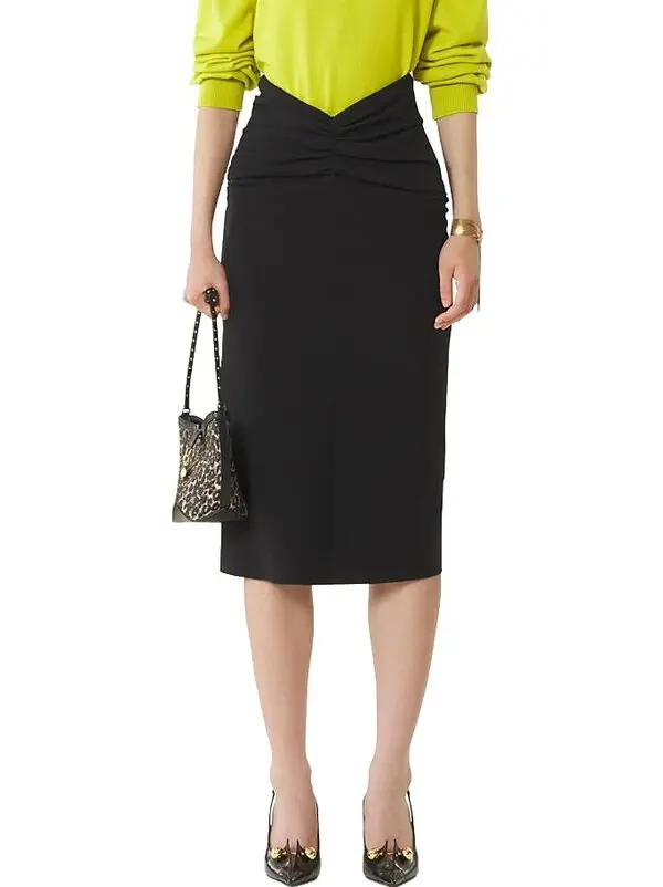 LANVIN Midi Jersey Pencil Skirt - Black.