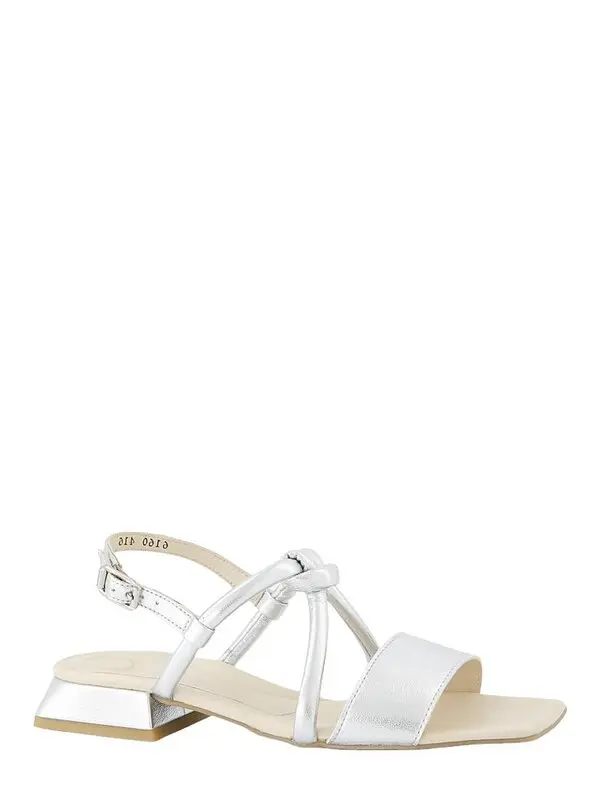 Paul Green Dream Leather Sandals - Alu Metallic Future