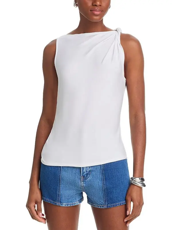 Veronica Beard Otessa Twisted Strap Top - White