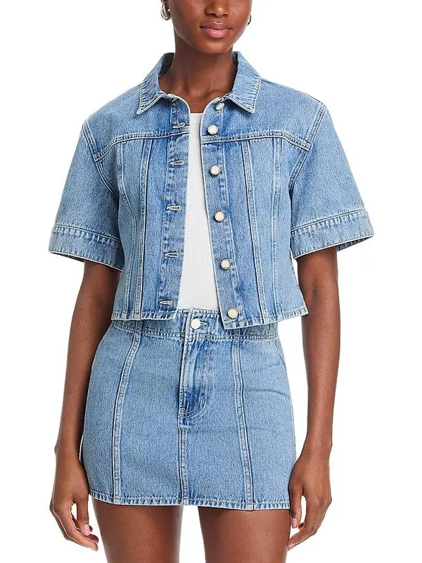 Veronica Beard Malcom Denim Jacket - Silver Dust