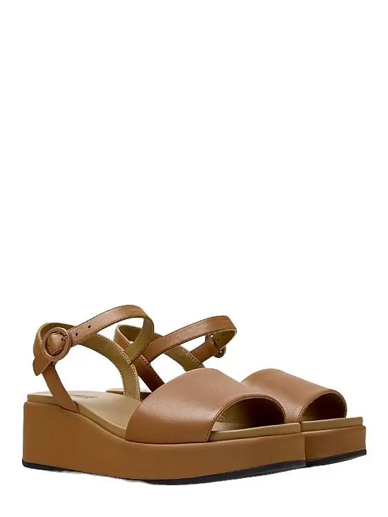 Camper Misia Leather Flatform Sandals - Brown