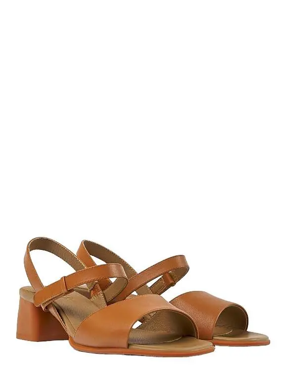 Camper Katie Leather Two-strap Sandal - Brown
