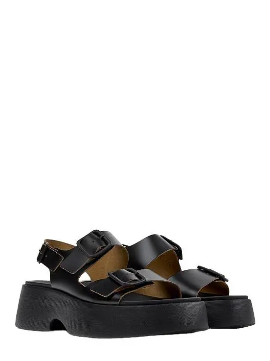 Camper Tasha Leather Sandal - Black