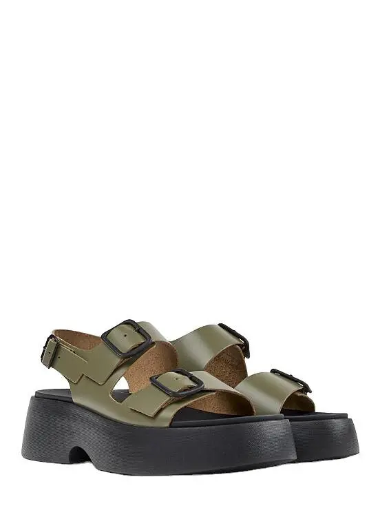 Camper Tasha Leather Sandal - Green