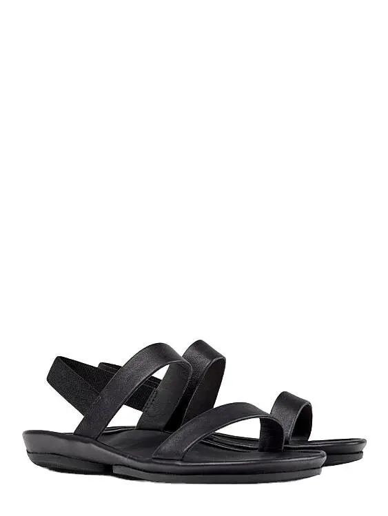 Camper Right Isla Leather 2-strap Sandal - Black