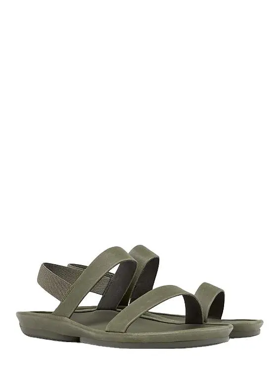Camper Right Isla Leather 2-strap Sandal - Green