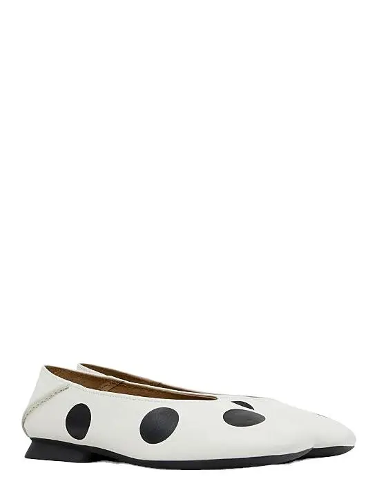Camper Casi Myra Twins Leather Ballerinas - White Natural