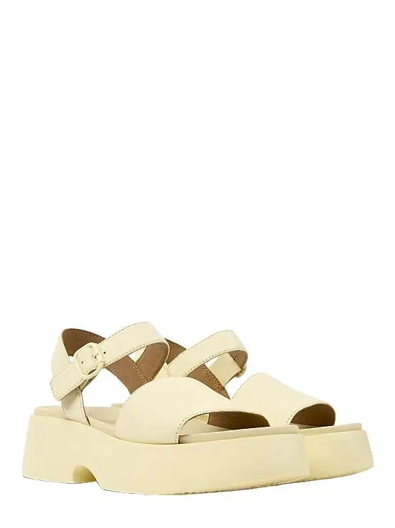 Camper Tasha Leather Strap Sandal - Yellow