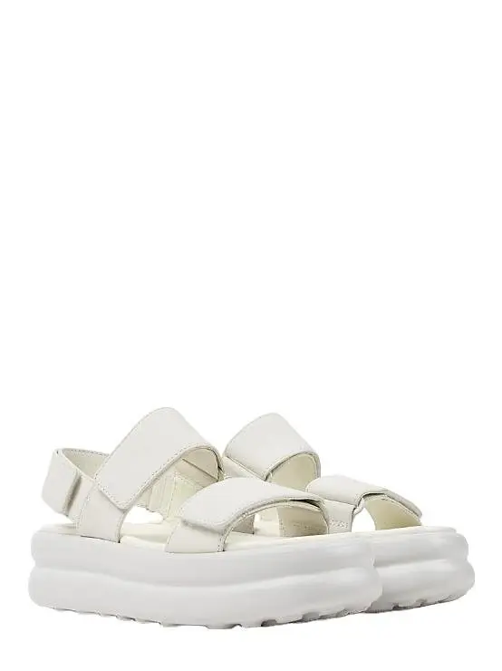 Camper Pelotas Flota Up Leather 2-strap Sandal - White Natural