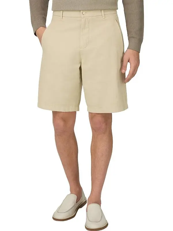 Boggi Milano 24.5" Cotton Linen Shorts - Sand