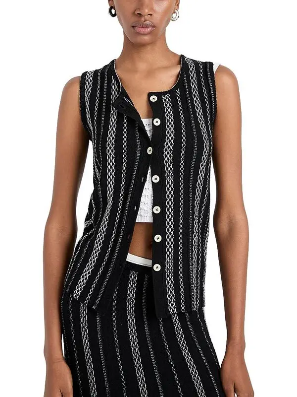 Proenza Schouler White Label Alyna Textured Vest - Black/white