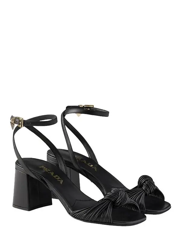 Prada Leather Sandals - Black