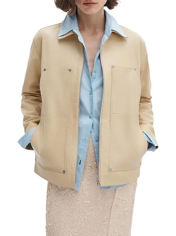 Rag & Bone Sid Leather Jacket - Pale Yellow