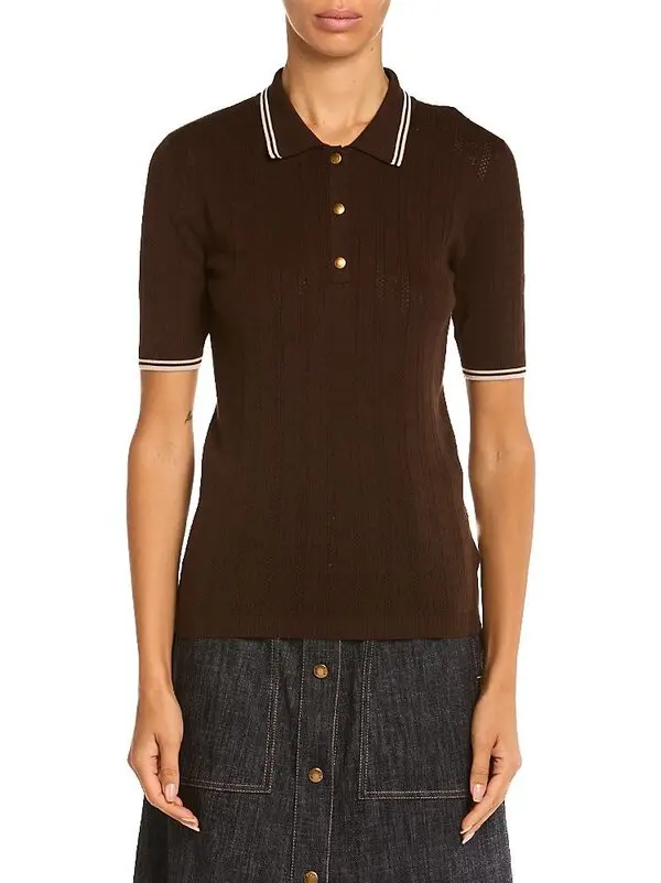 Moncler Short Sleeve Polo - Cognac